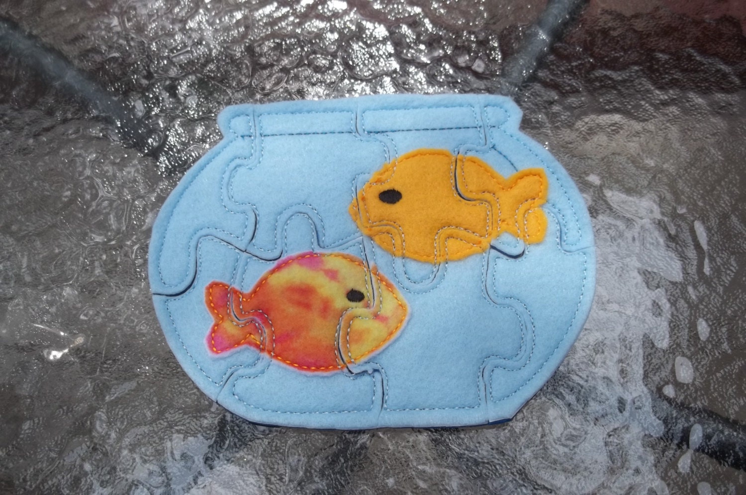 Busy Book Page Fish Bowl Puzzle Has Two Fish in Bowl Teach | Etsy