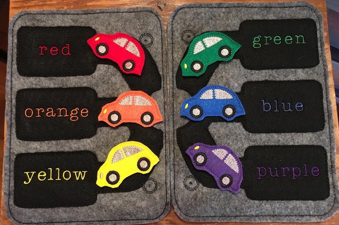 Boy Gift Busy Book Page Car Garage Color Match Page Children Learning ...