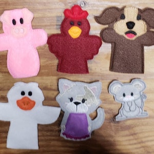 Little Red Hen Embroidered Felt Busy Book Finger Puppet Set Handmade ...