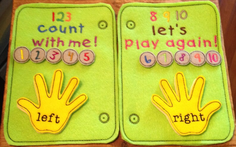 Child Gift Hand Learn to Count Learn Left & Right Busy Page - Etsy