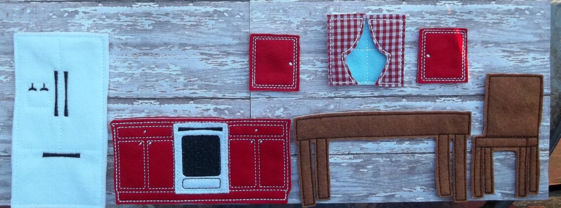 Paper Dolls Dollhouse Felt Dolls Kichen Furniture Set From - Etsy