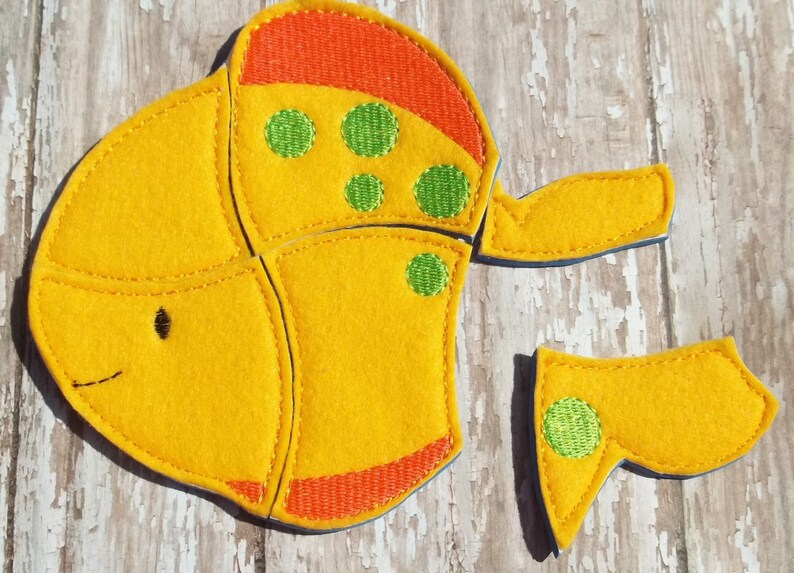 Fish Shaped Toddler Felt Puzzle W Solid Color Back Teach Logic - Etsy