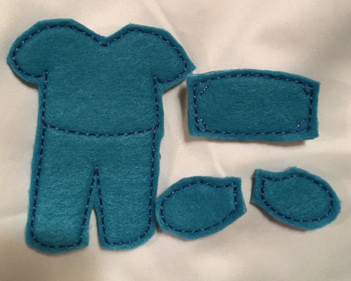 Nurse Doctor Dress up Set Paper Dolls Felt Embroidered Doll - Etsy