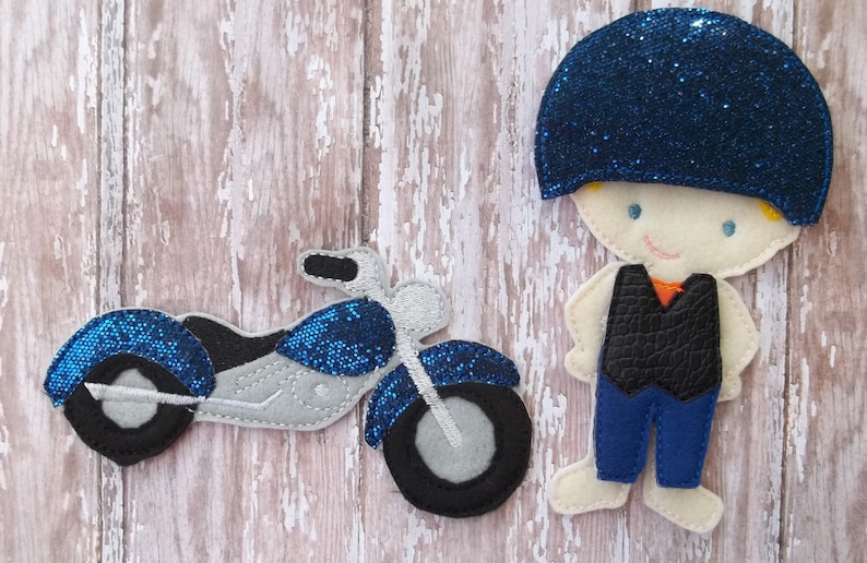 Paper Dolls Blue Motorcycle Bike Suit and Helmet Set From My - Etsy