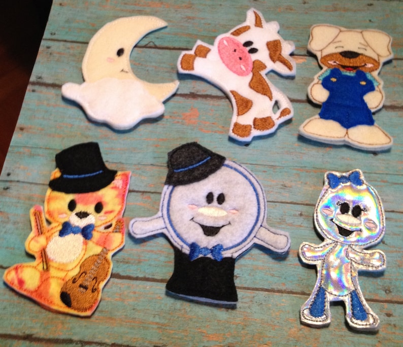 Hey Diddle Diddle Finger Puppet Set Party Favors Cat W Fiddle - Etsy