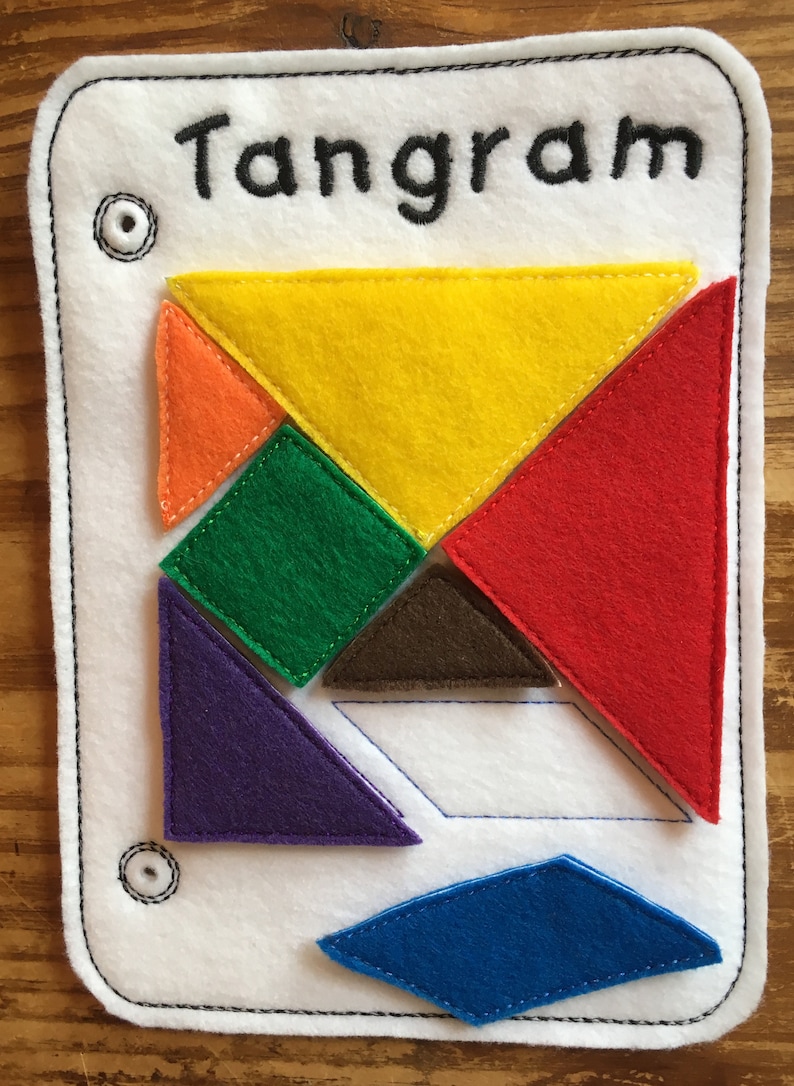 Child Gift Tangram Puzzle Busy Book Page color & shape match | Etsy