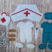 Nurse Doctor Dress up Set Paper Dolls Felt Embroidered Doll Medical Bag ...