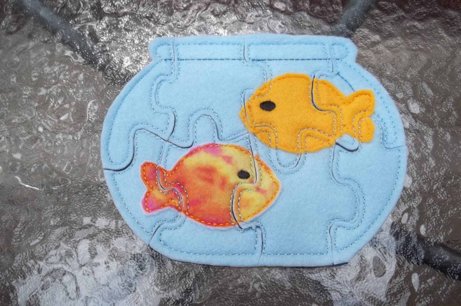 Busy Book Page Fish Bowl Puzzle Has Two Fish in Bowl Teach - Etsy