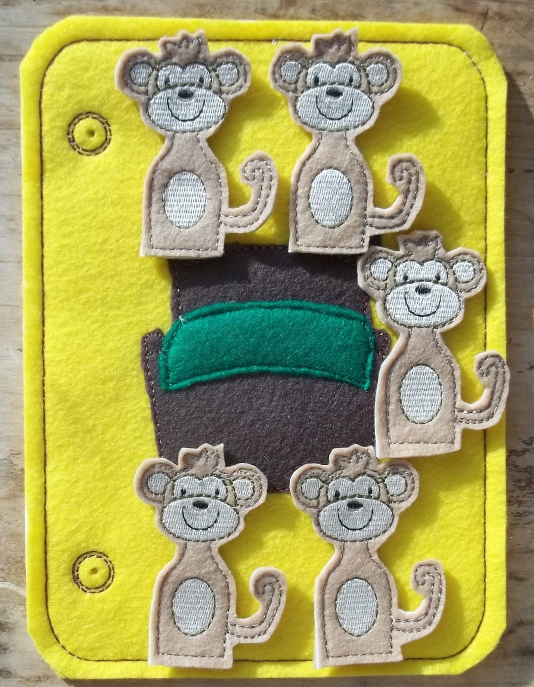 5 Five Little Monkeys Jumping on the Bed Finger Puppet Set, Story Game ...