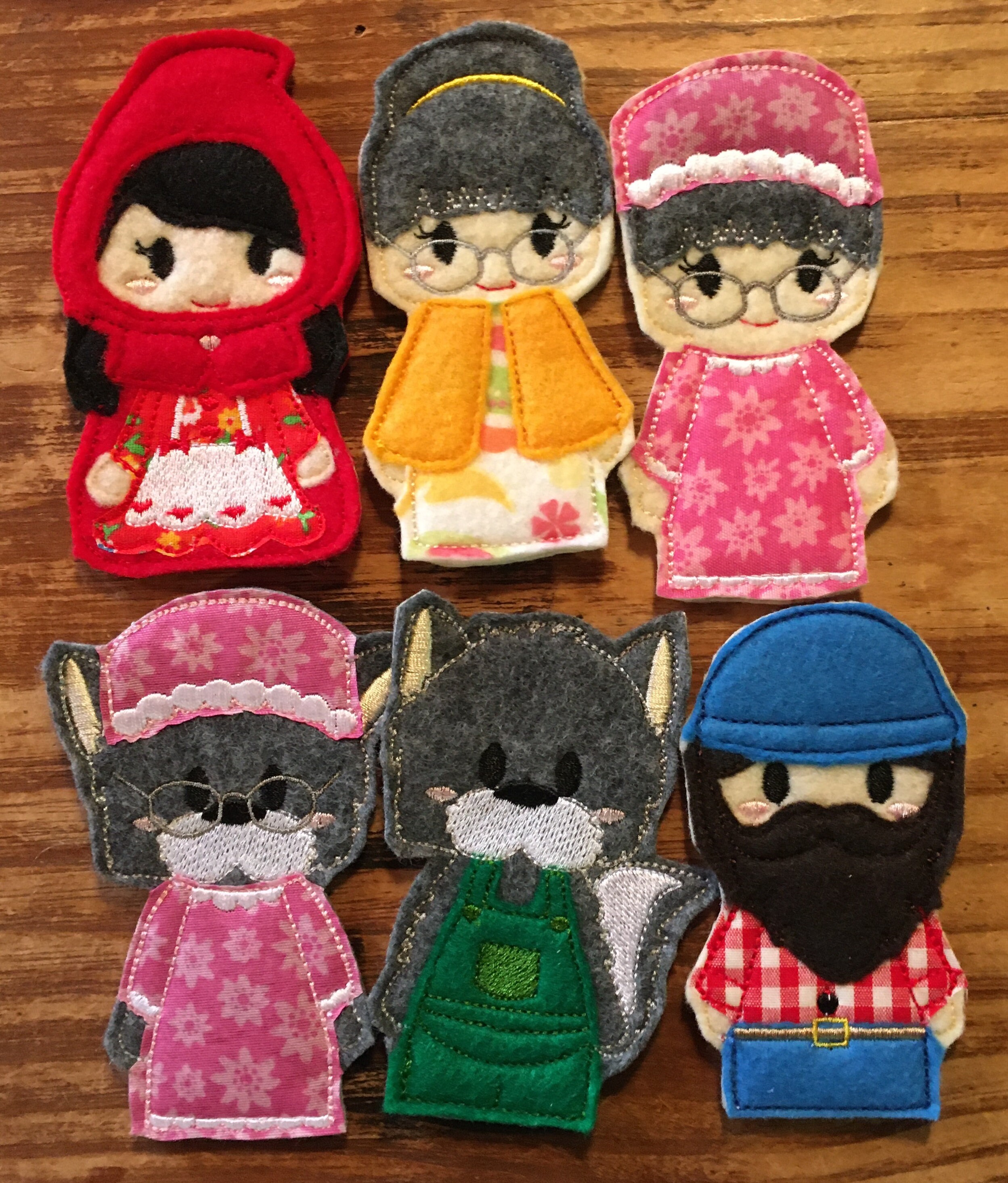 Little Red Riding Hood Finger Puppet Busy Quiet Book Page Set | Etsy