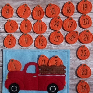 Farm Truck has 3 Front Pockets Felt Flannel Board With 24 Pumpkins Math ...