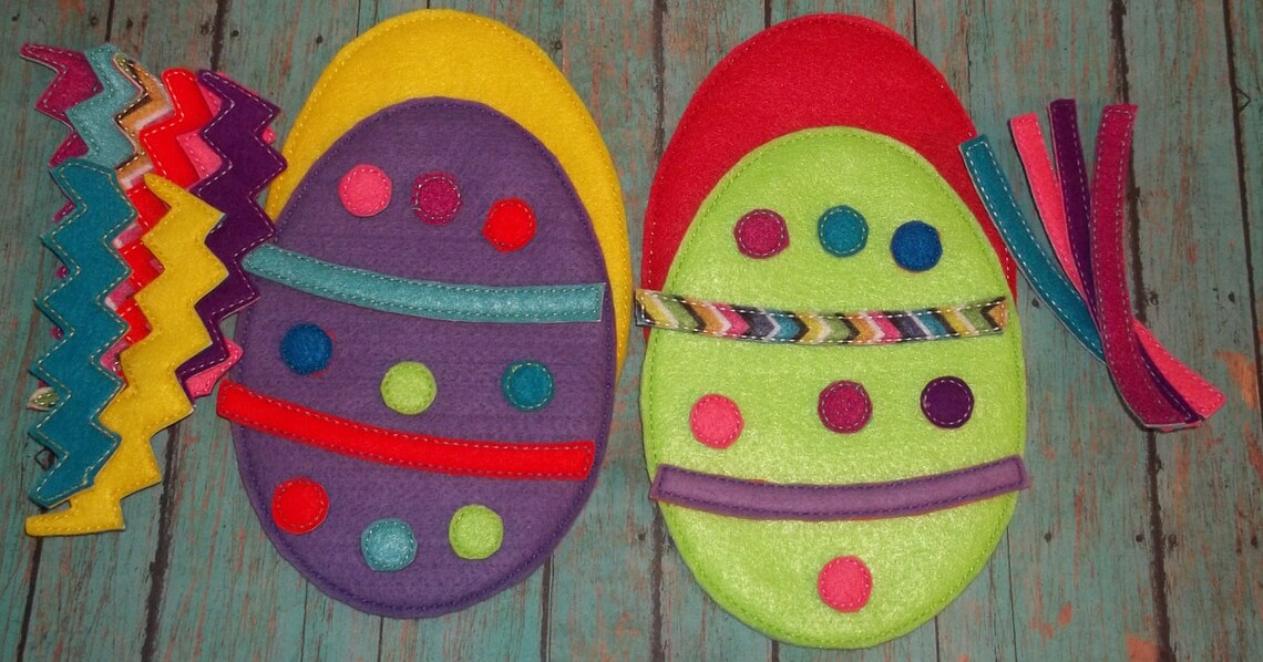 Easter Egg Decorate Build Set 4 Eggs 8 Zigzag Stripes 8 | Etsy