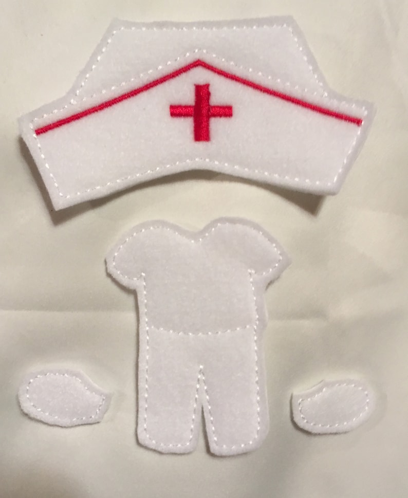 Nurse Doctor Dress up Set Paper Dolls Felt Embroidered Doll - Etsy