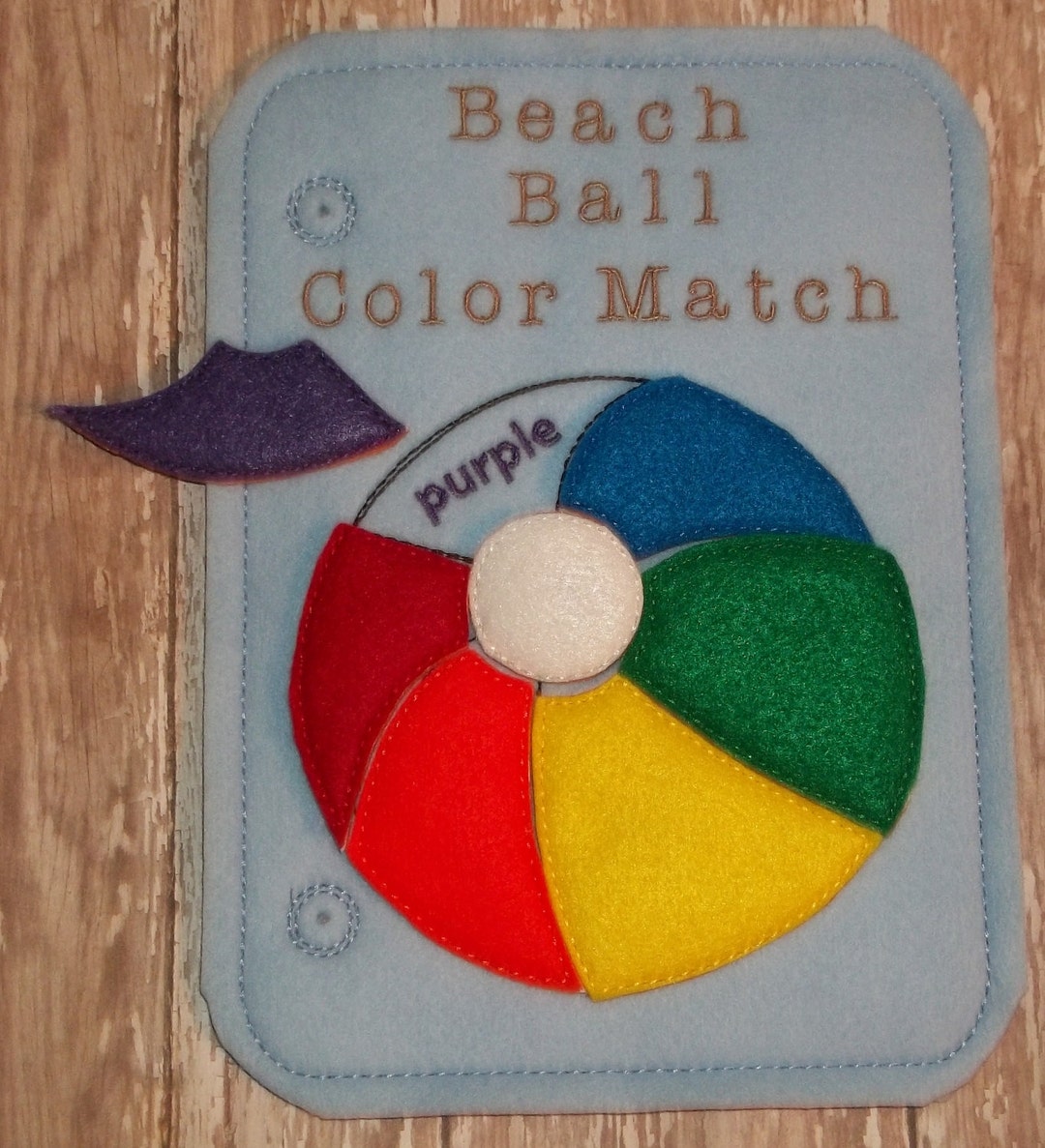 Busy Book Page Beach Ball Color Match Page Childrens - Etsy