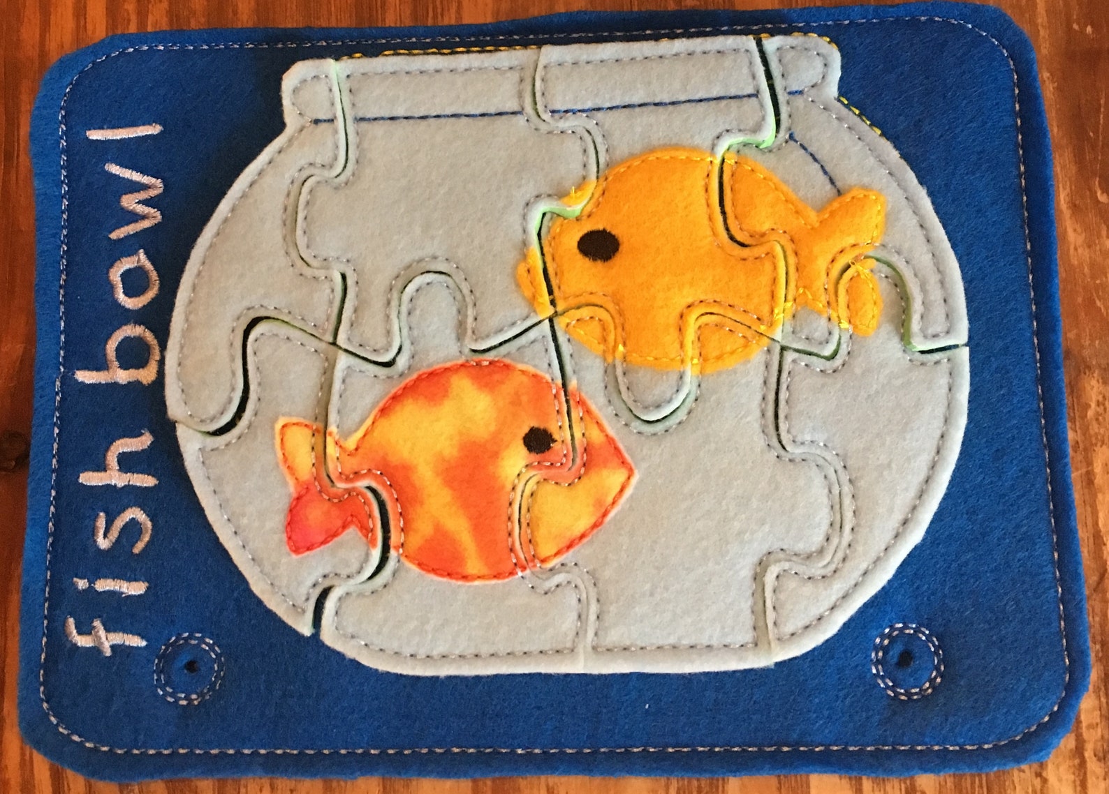 Busy Book Page Fish Bowl Puzzle Has Two Fish in Bowl Teach - Etsy