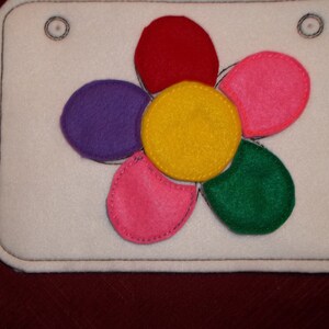 Flower Color Match Busy Book Page Girl Gift Childrens Learning Toddler ...