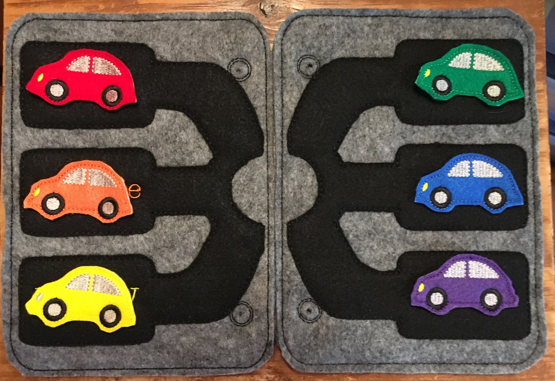 Boy Gift Busy Book Page Car Garage Color Match Page Children Learning ...