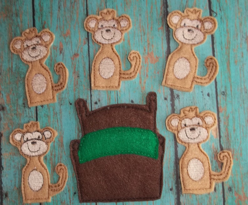 Child Gift 5 Five Little Monkeys Finger Puppet No More Story | Etsy
