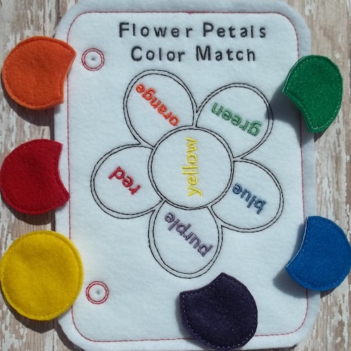 Flower Color Match Busy Book Page Girl Gift Childrens Learning - Etsy