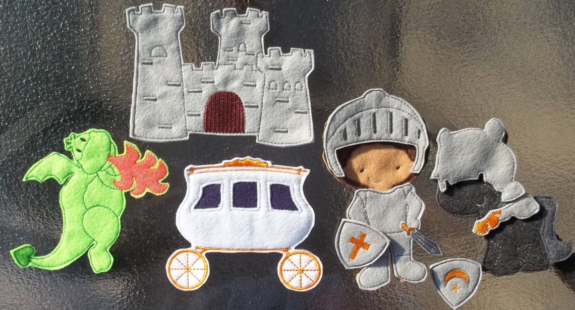 Knight Castle Set W Doll, Castle, Kings Carraige, Fire Breathing Dragon ...