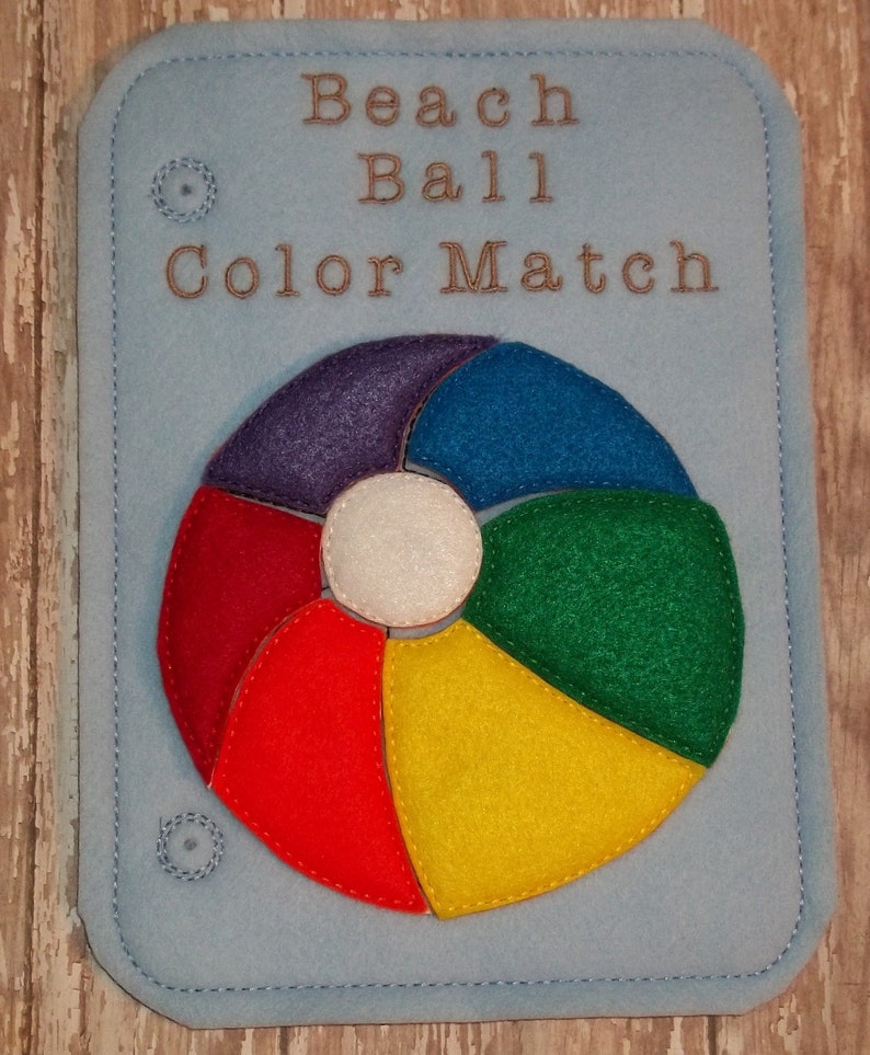 Busy Book Page Beach Ball Color Match Page Childrens - Etsy