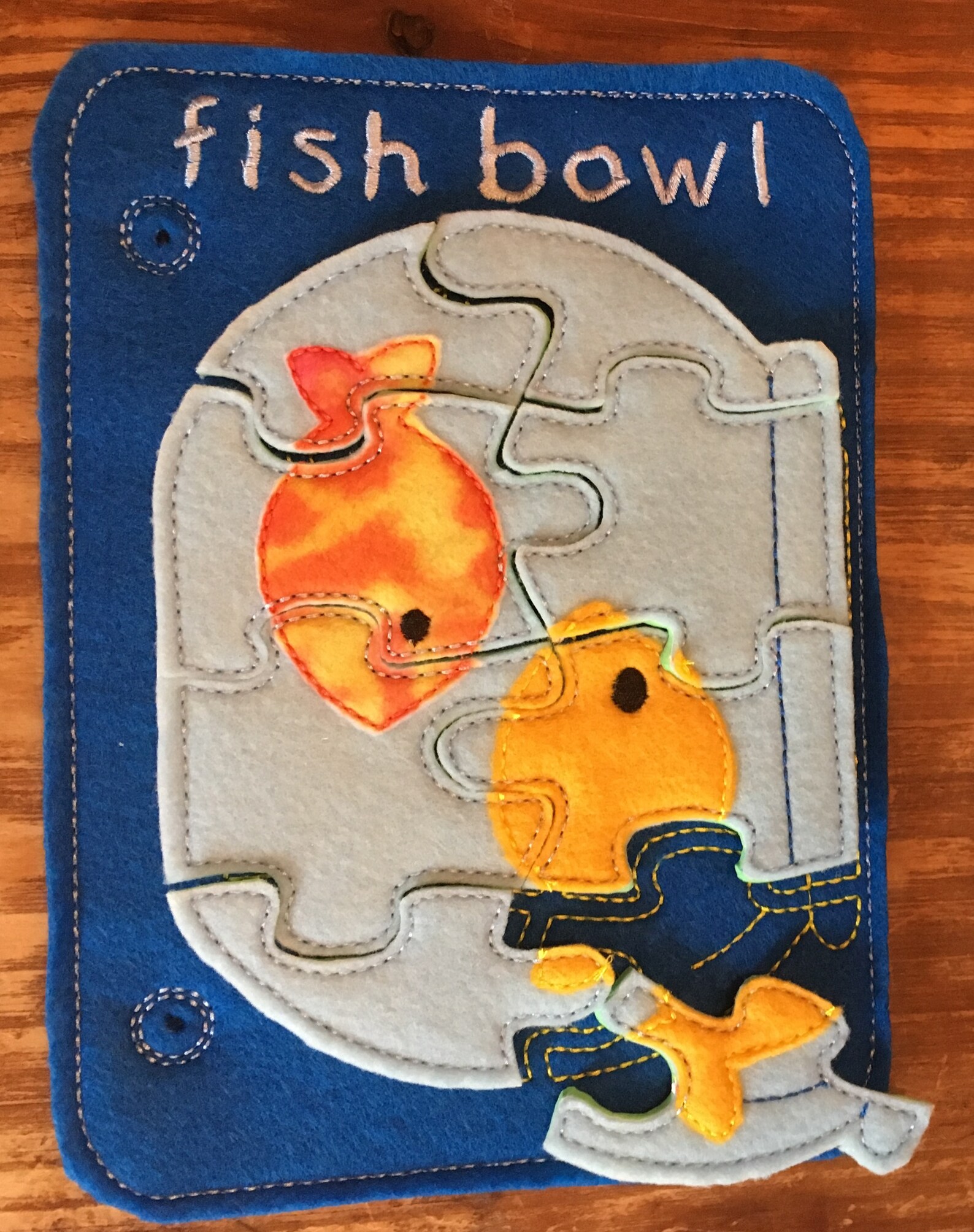 Busy Book Page Fish Bowl Puzzle Has Two Fish in Bowl Teach - Etsy