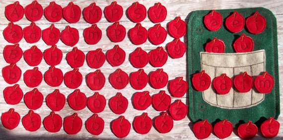 Busy Book Felt book Alphabet ABC bag Apple Shaped learn Upper | Etsy