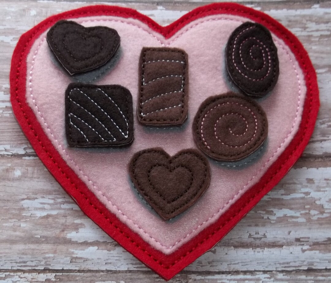 Valentine Gift Felt Chocolate Candy Silhouette Matching Shape Matching ...