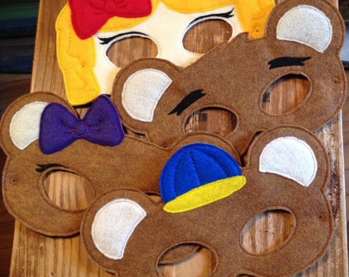 Goldilocks and the Three Bears Play Set, Wood Toy, Travel Toy, Road ...