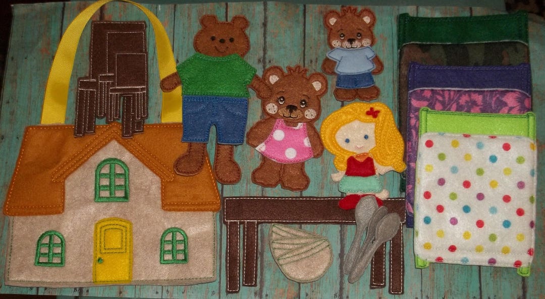 Goldilocks Three Bears Felt Board Flannel Board Set Busy Quiet Book ...