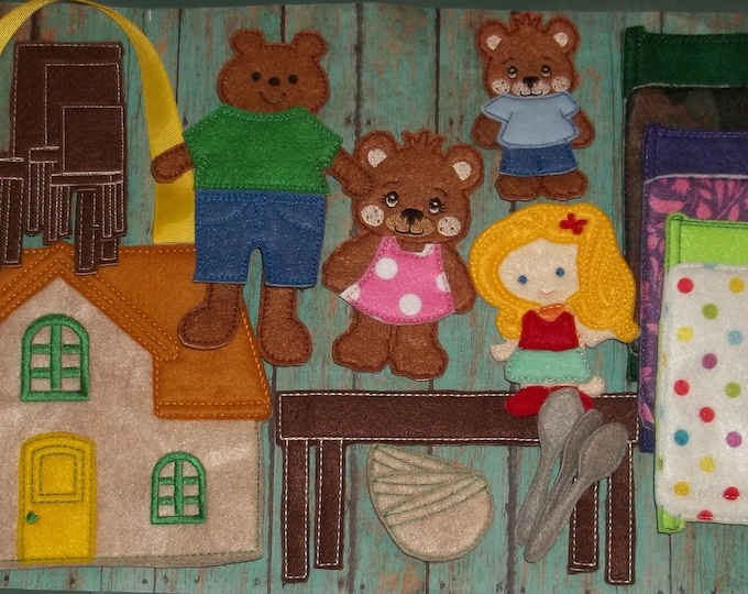 Goldilocks Three Bears Felt Board Flannel Board Set Busy Quiet Book ...