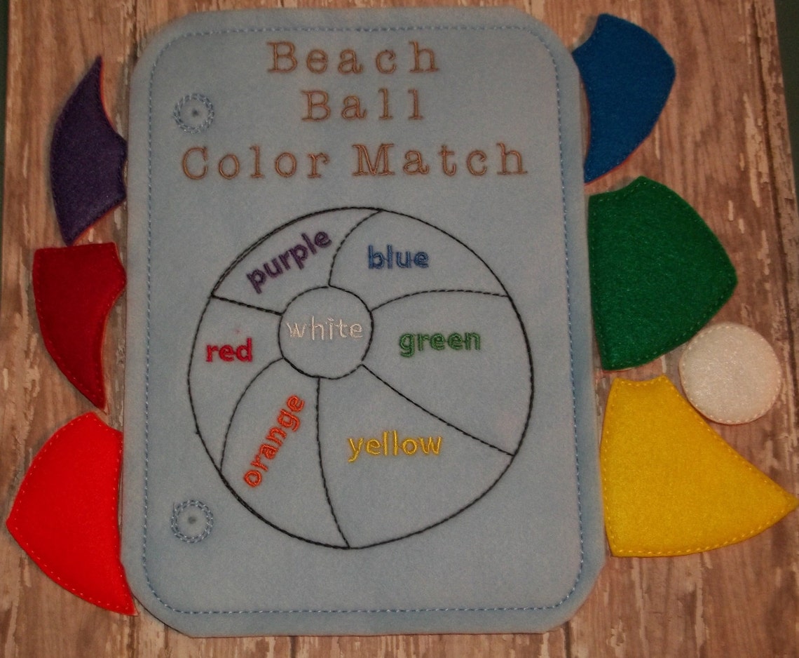 Busy Book Page Beach Ball Color Match Page Childrens - Etsy