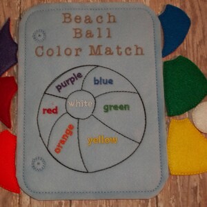 Busy Book Page Beach Ball Color Match Page Childrens - Etsy