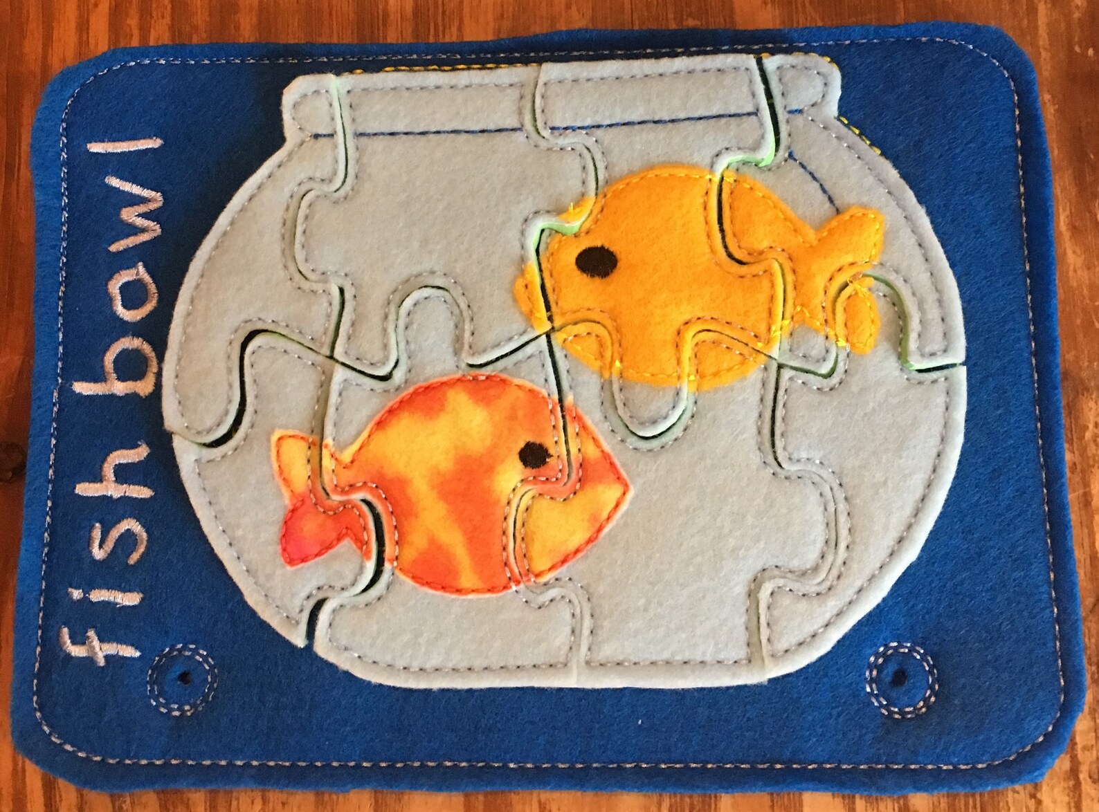 Busy Book Page Fish Bowl Puzzle Has Two Fish in Bowl Teach - Etsy