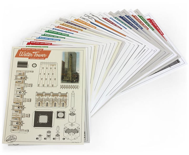 Build Your Own Chicago Architectural Paper Model Postcards - Etsy