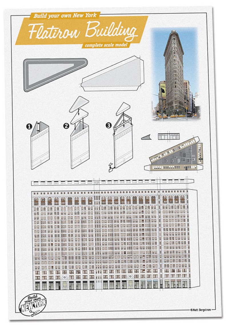 Build Your Own New York Postcard Paper Model Kits - Etsy