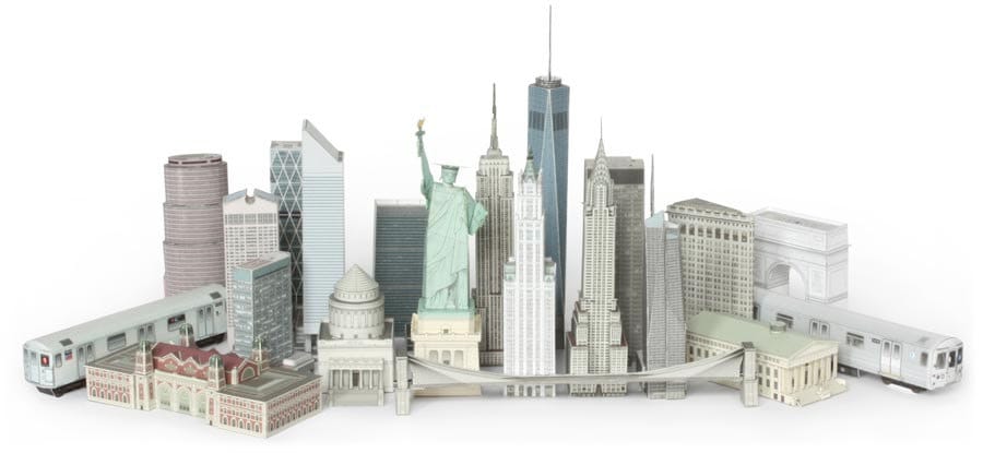 Build Your Own New York Postcard Paper Model Kits - Etsy