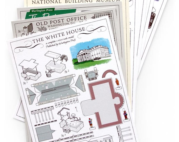 Build Your Own DC Architectural Paper Model Postcards | Etsy