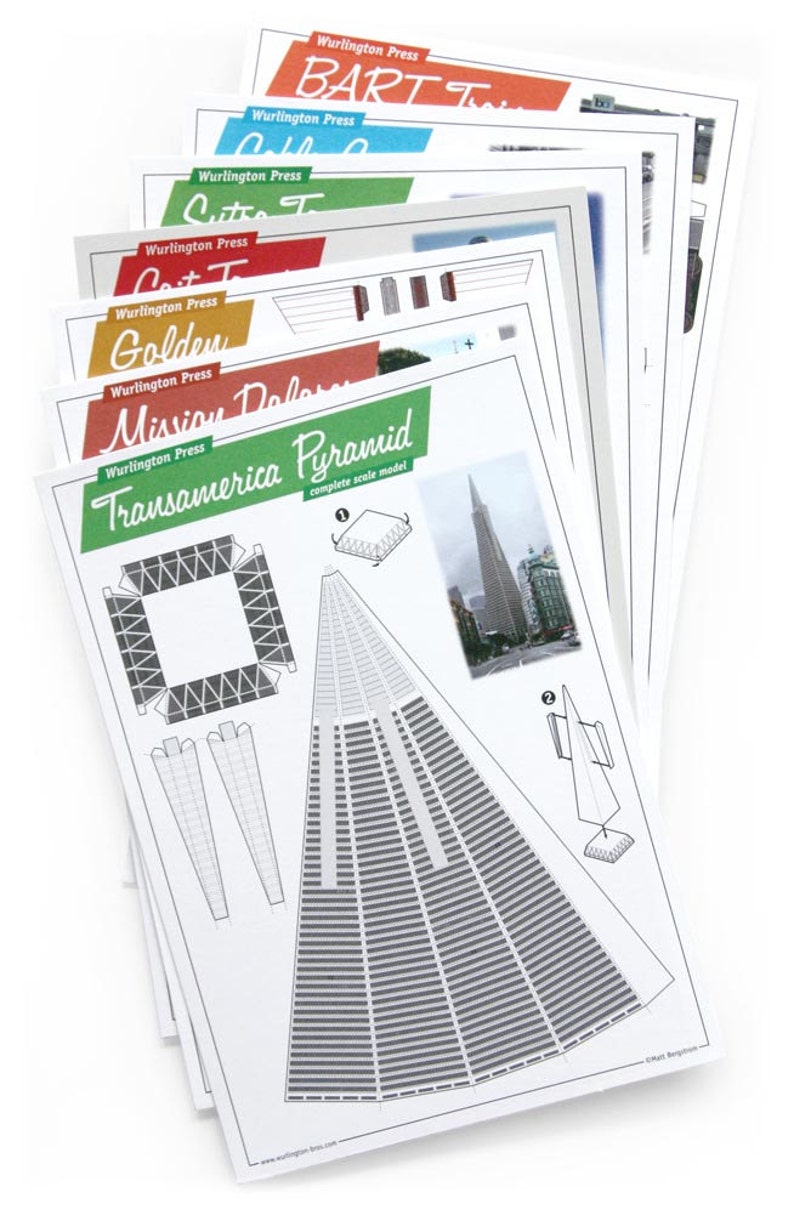 Build Your Own San Francisco Architectural Paper Model Postcards - Etsy