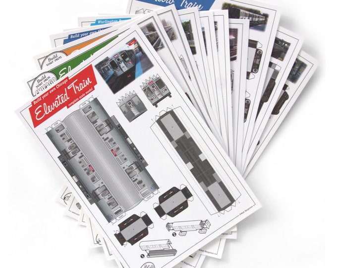 Build Your Own Public Transit Paper Model Postcards - Etsy