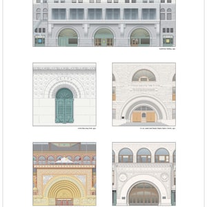 Louis Sullivan's Doors of Chicago Architectural Illustration Poster - Etsy