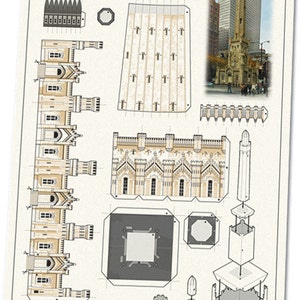 Build Your Own Chicago Architectural Paper Model Postcards - Etsy