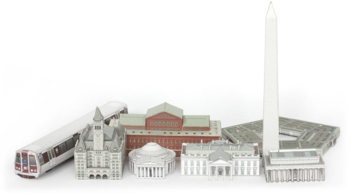 Build Your Own DC Architectural Paper Model Postcards - Etsy