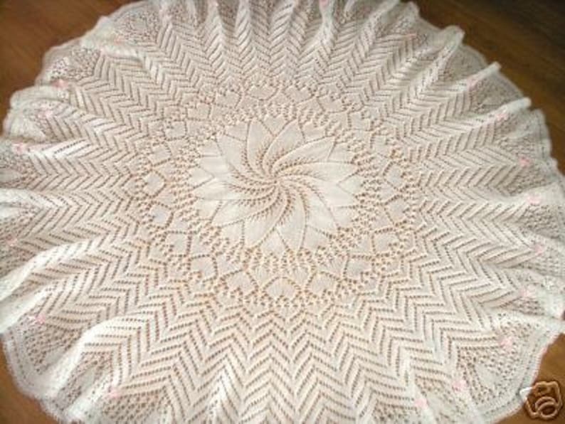 Hearts Circular Baby Shawl Knitting Pattern in 4ply Instant Download ...