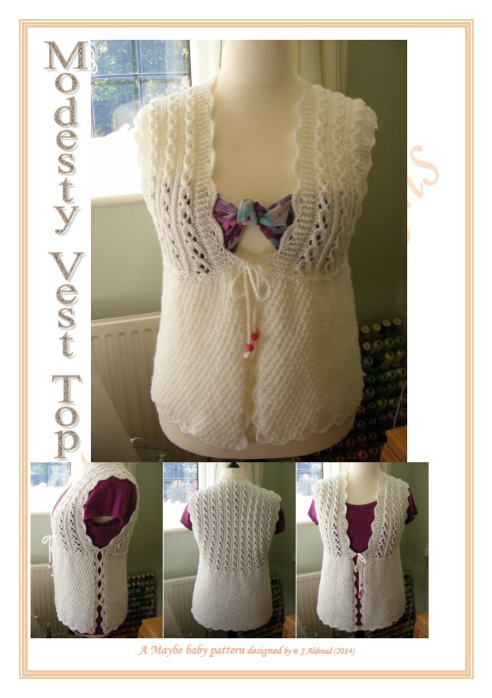 Modesty Vest in Aran Instant Download PDF - Etsy