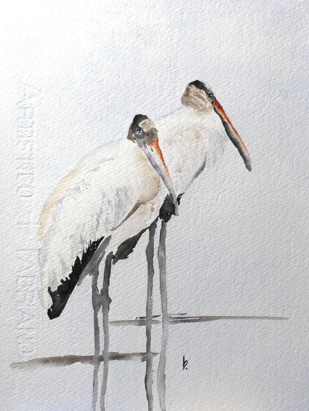 Woodstork Painting, Wood Stork Art, Wood Stork Watercolor, Bird Lover ...