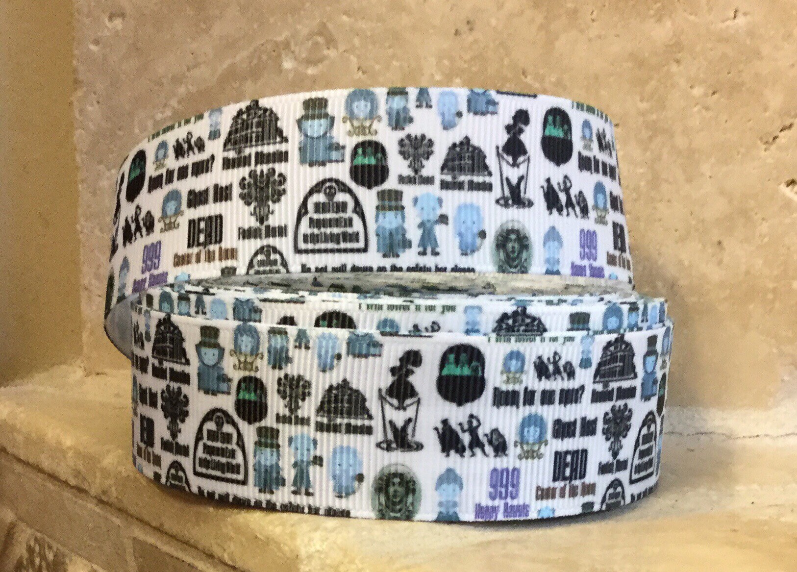 5 YDS White Haunted Mansion Icon Ribbon - Etsy