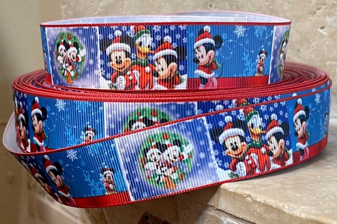 5 YDS Mickey Mouse, Minnie Mouse and Donald Holiday Ribbon - Etsy