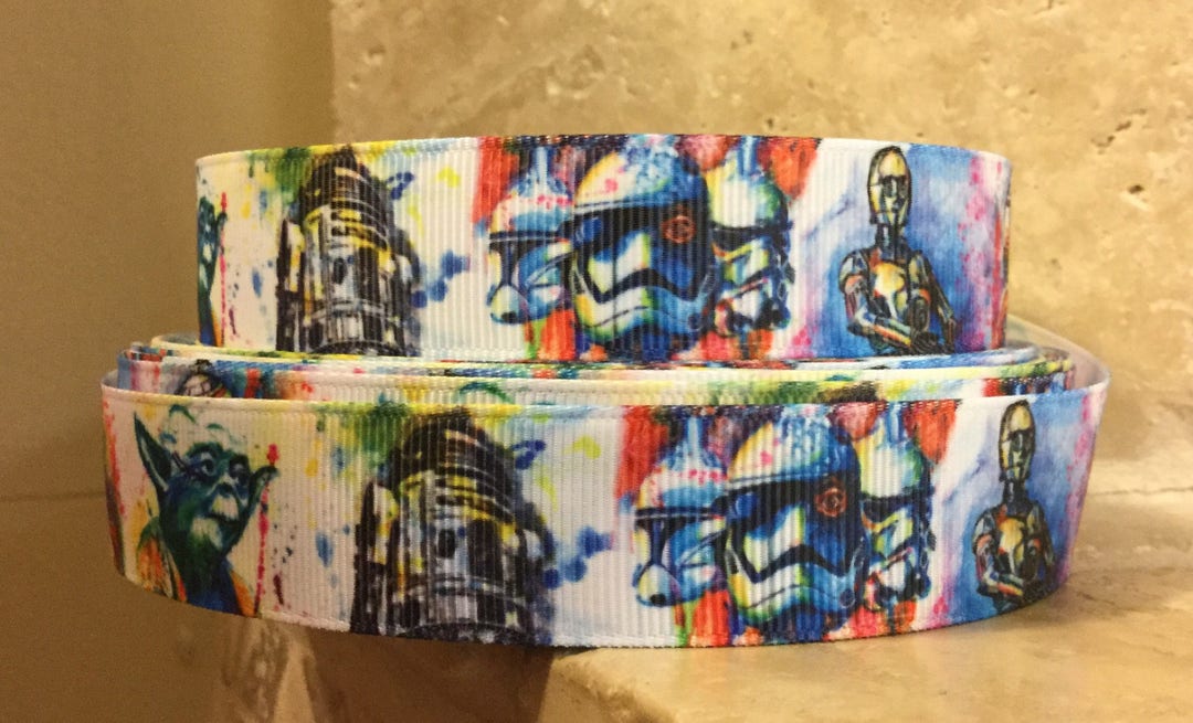 3 YDS Star Wars Watercolor Ribbon REMNANT - Etsy