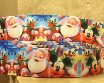 5 YDS Mickey Mouse and Minnie Mouse Blue Holiday Ribbon | Etsy